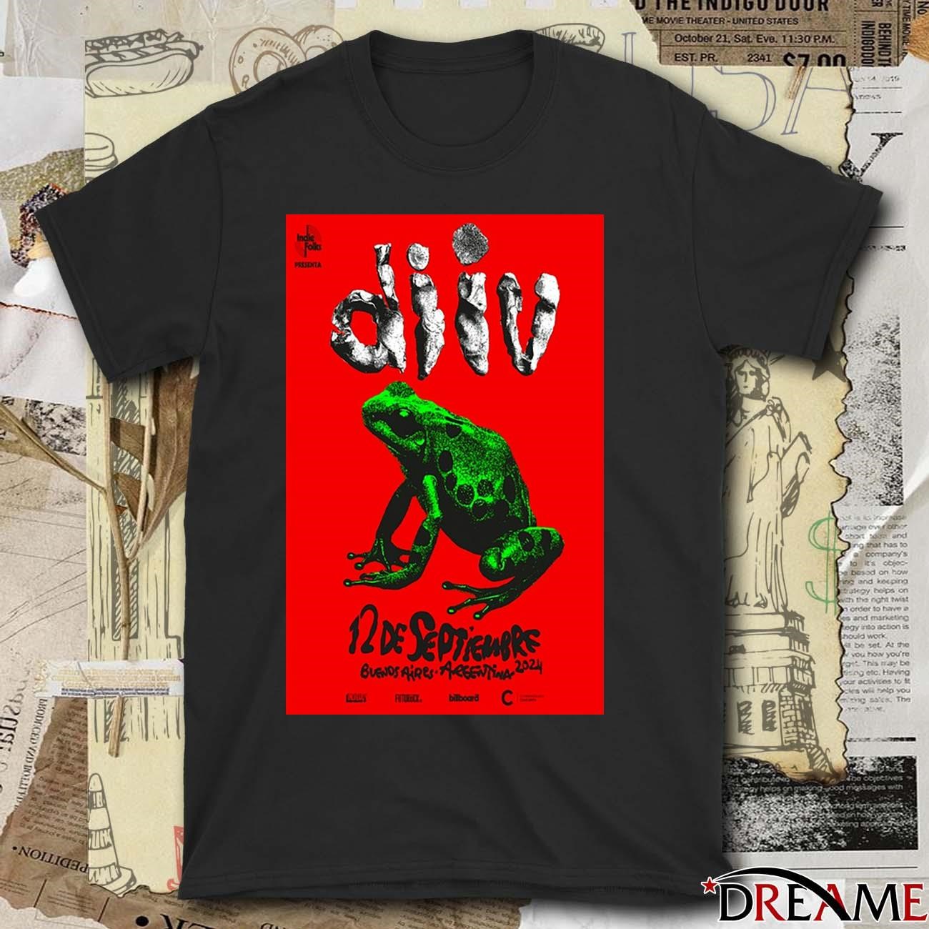 Official Poster Diiv Band Sep 12 2024 C Complejo Art Media Buenos Aires Argentina t-shirt ...