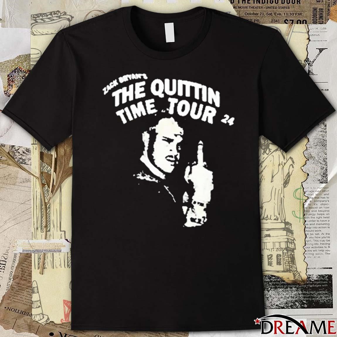 Official Zach Bryan Middle Finger The Quittin Time Tour 24 t-shirt ...