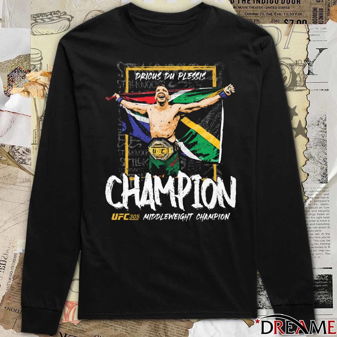 Official Dricus Du Plessis UFC 305 Champion WHT Middleweight Champion ...