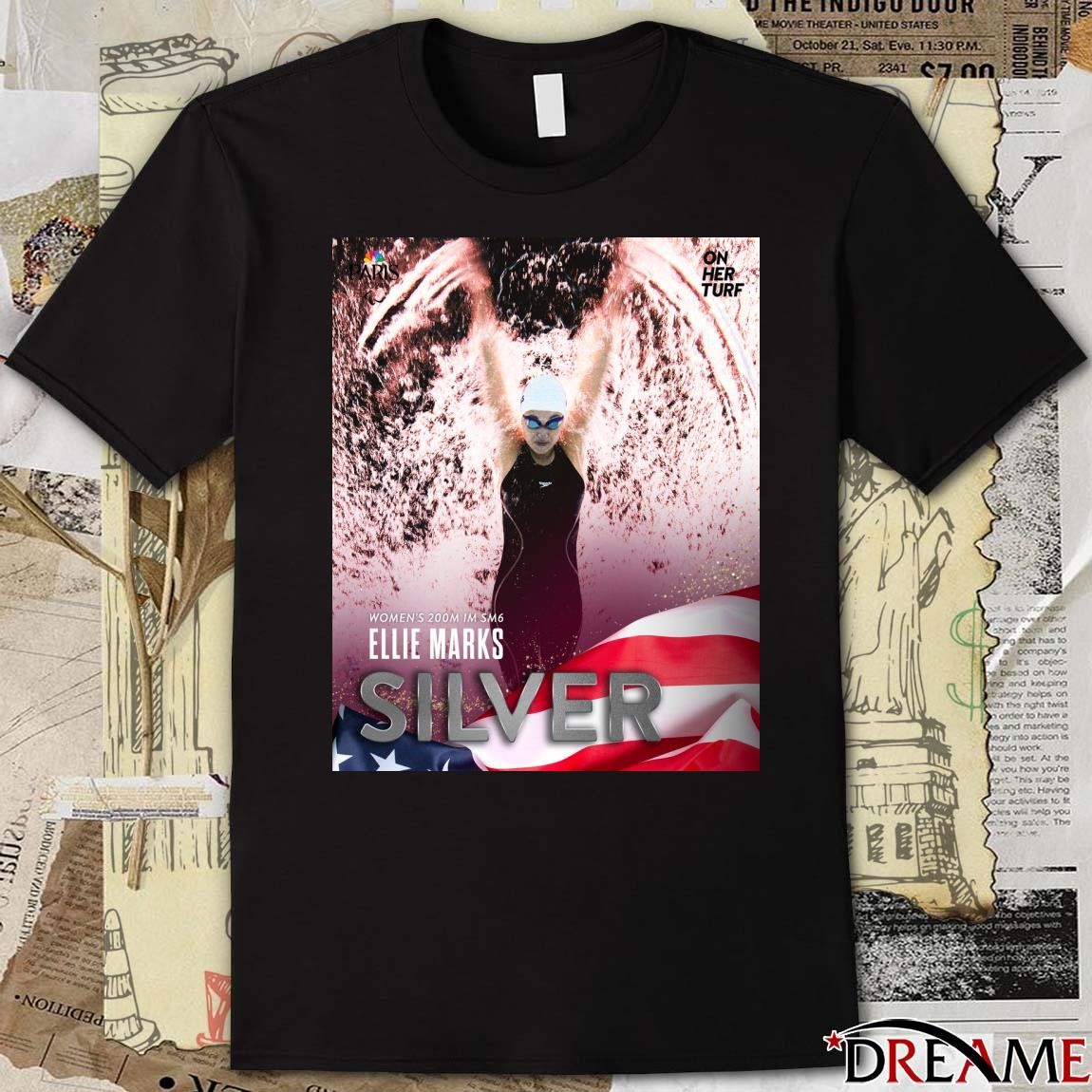 Official Ellie Marks Silver Medal Women's 200m IM SM6 Final On Her Turf Paris 2024 Poster t ...