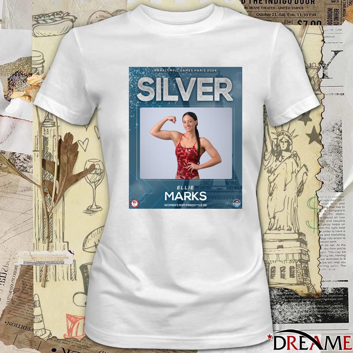 Official Ellie Marks Silver Medal Women's 50M Freestyle S6 Paralympic Games Paris 2024 Poster t ...