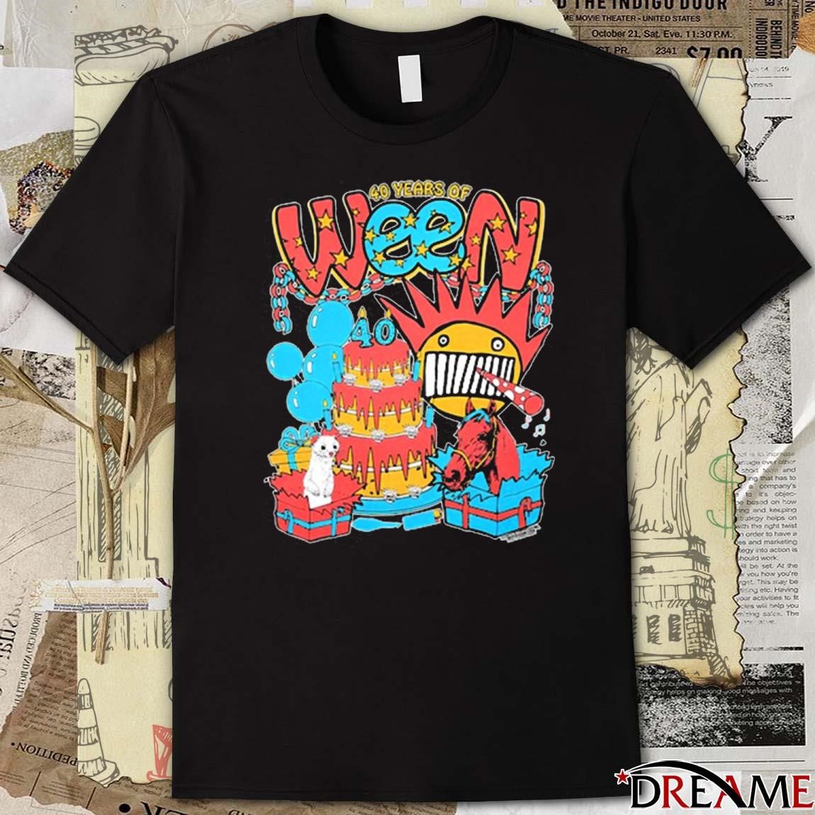 Official Ween 40Th Anniversary Tour 2024 t-shirt, hoodie, sweater, long ...