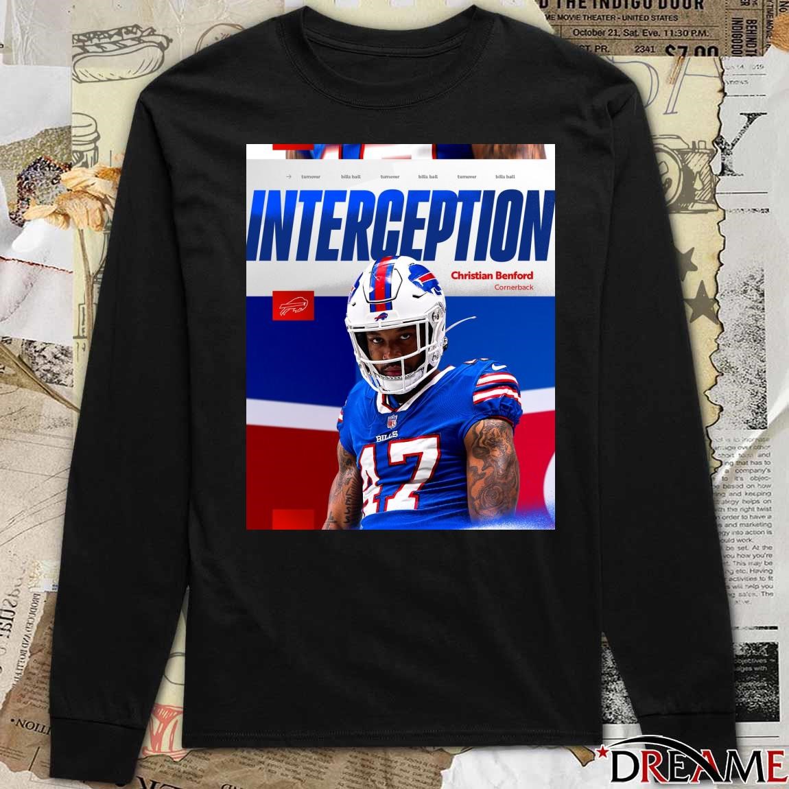 Official Interception Christian Benford Cornerback Buffalo Bills NFL ...