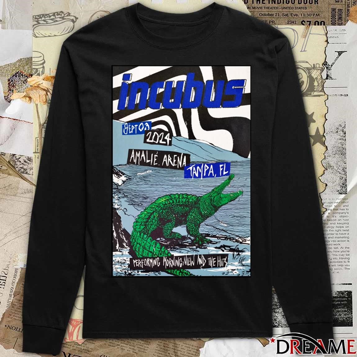 Official Poster Incubus Sep 3 2024 Amalie Arena In Tampa FL t-shirt ...