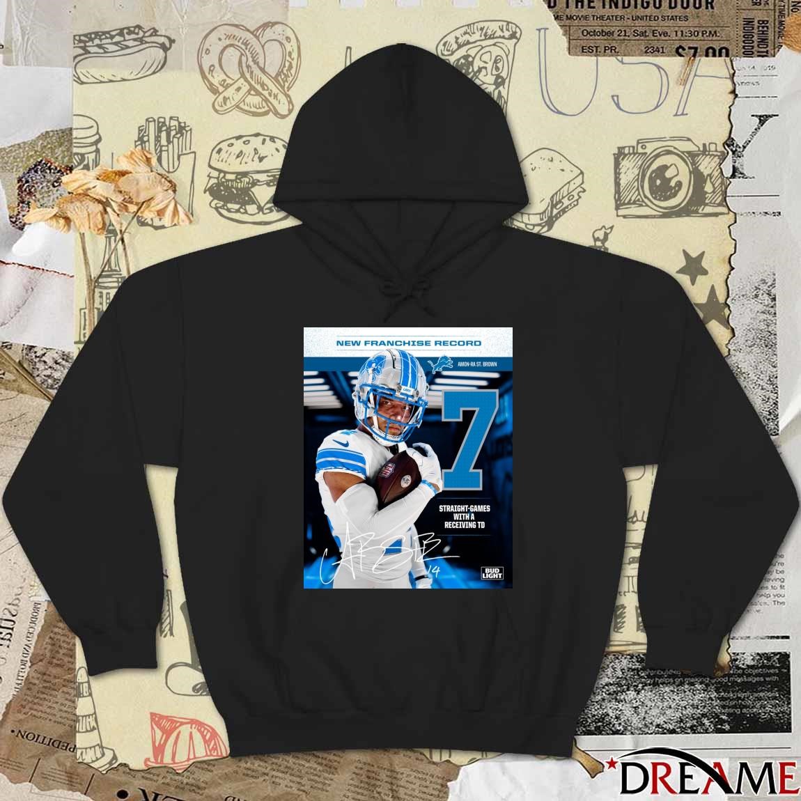 Official New Franchise Record Amon-Ra St Brown 7 Straight-Games With A ...