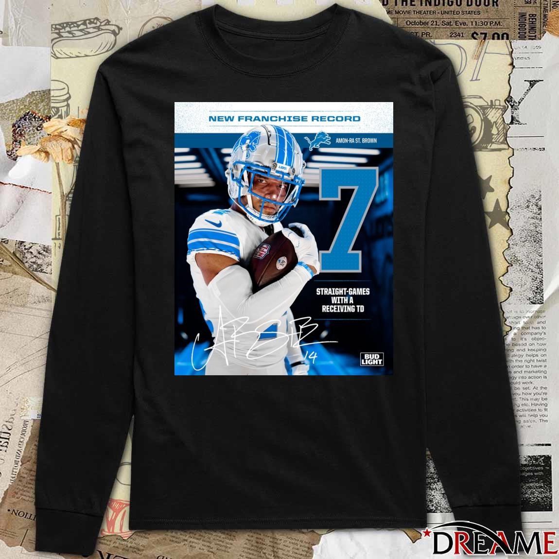 Official New Franchise Record Amon-Ra St Brown 7 Straight-Games With A ...