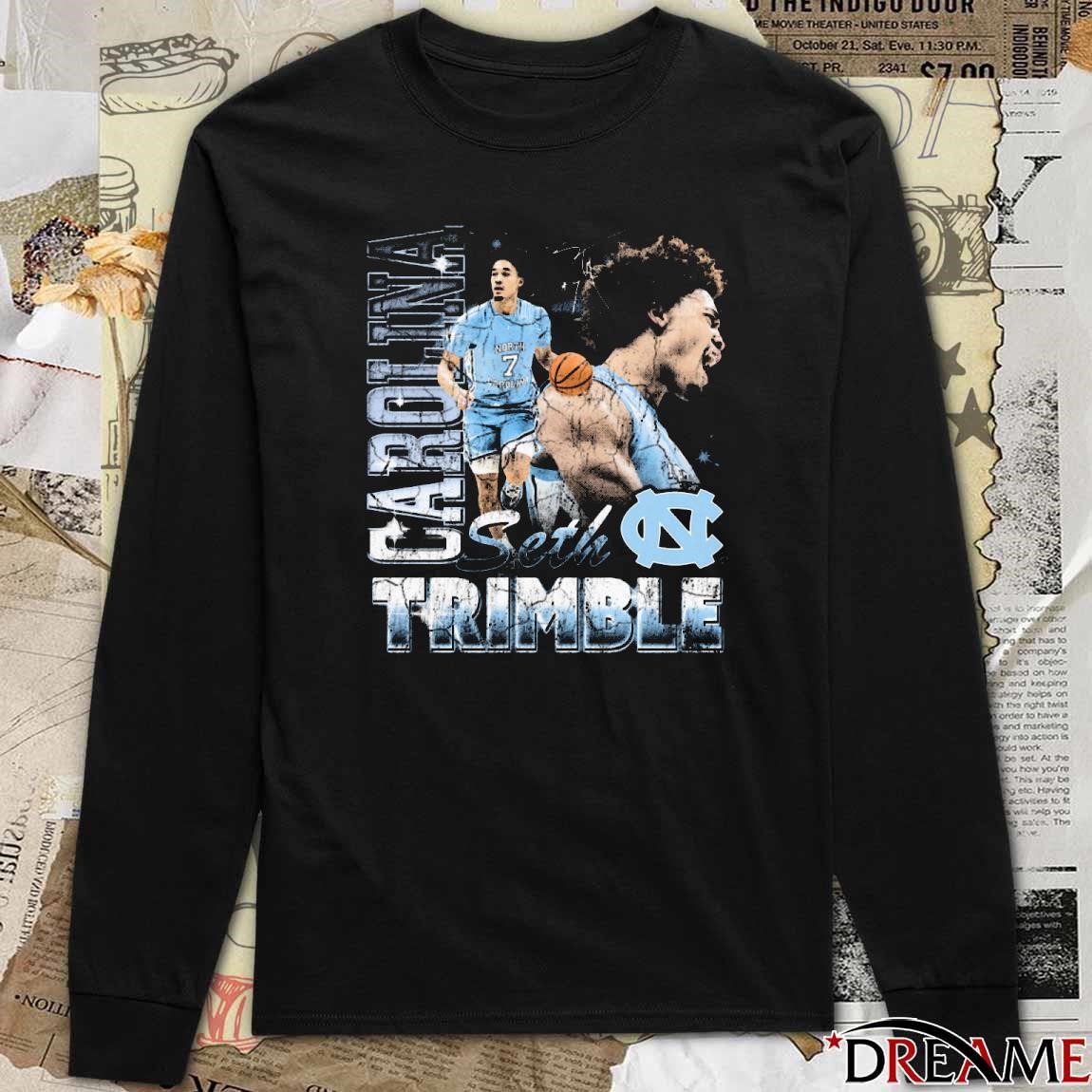 Official Seth Trimble North Carolina Tar Heels 90s Graphic Signature t ...