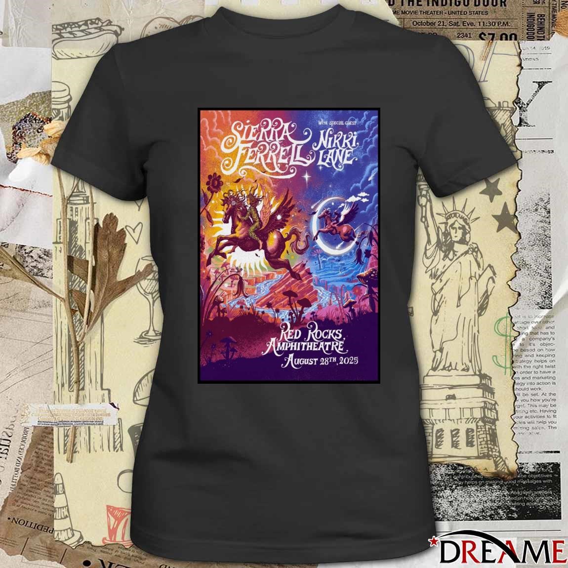 Official Poster Sierra Ferrell With Nikki Lane Show In Morrison CO August 28 2025 t-shirt ...