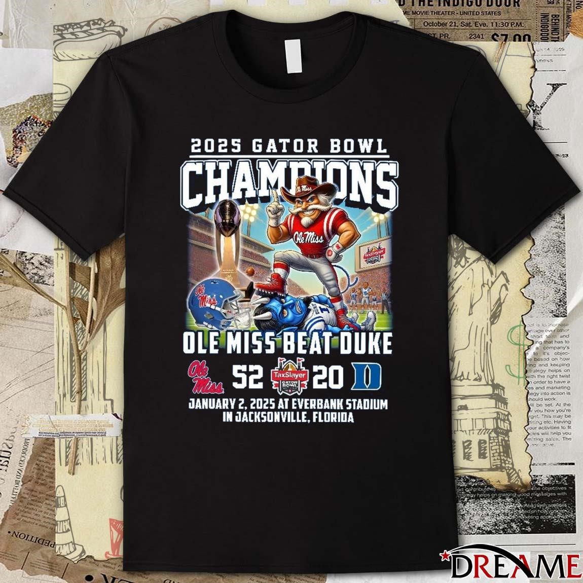 Official Ole Miss Rebels Beat Duke 52 - 20 Score Gator Bowl Champions ...