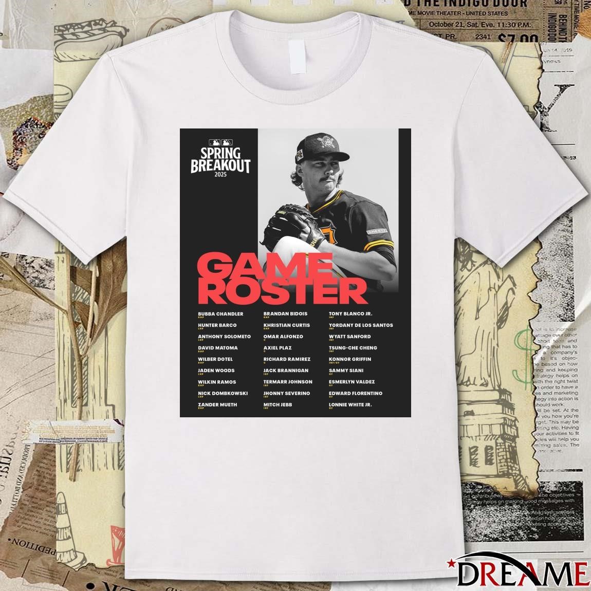 Official Pittsburgh Pirates MLB Spring Breakout 2025 Game Roster Bubba ...