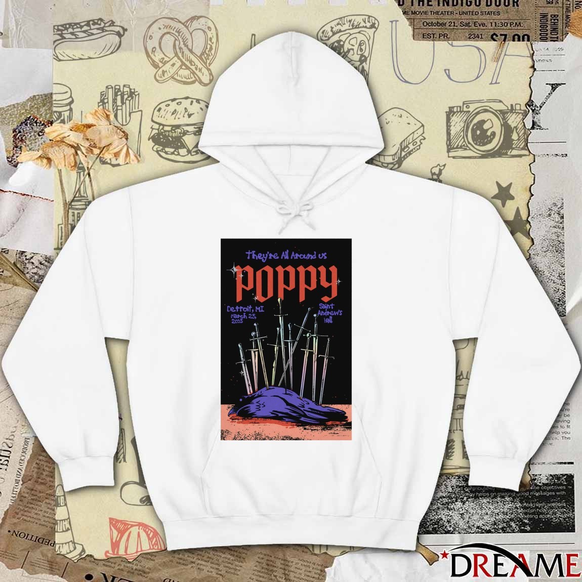 Official Poster They're All Around Us Poppy St. Andrew's Hall Detroit ...