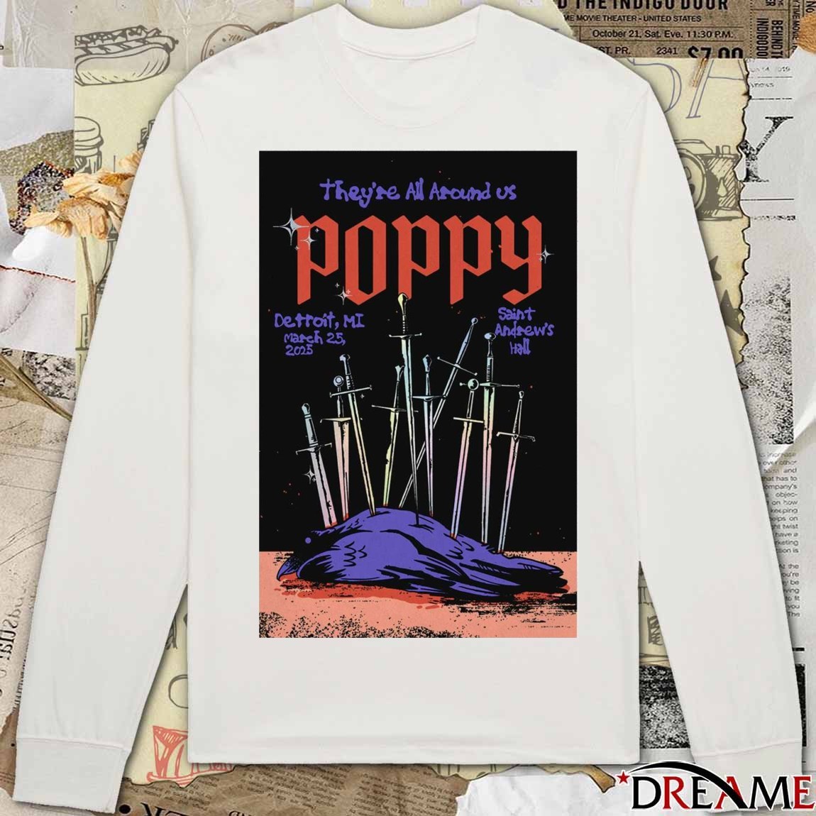 Official Poster They're All Around Us Poppy St. Andrew's Hall Detroit ...