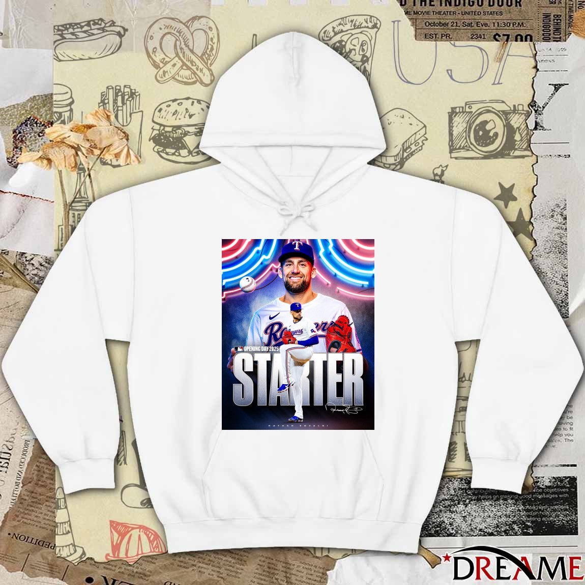 Official Texas Rangers Baseball Nathan Eovaldi MLB Opening Day 2025 ...