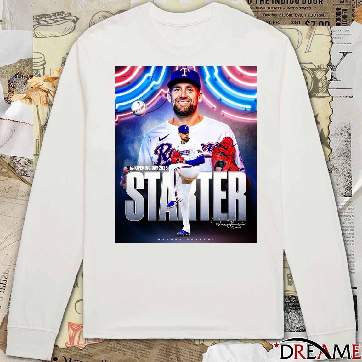 Official Texas Rangers Baseball Nathan Eovaldi MLB Opening Day 2025 ...