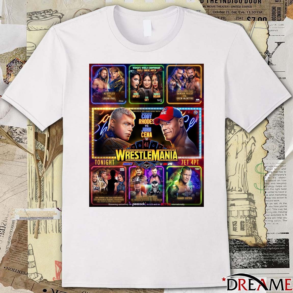 Official Cody Rhodes Vs John Cena, Aj Styles Vs Logan Paul, Rhea Ripley ...