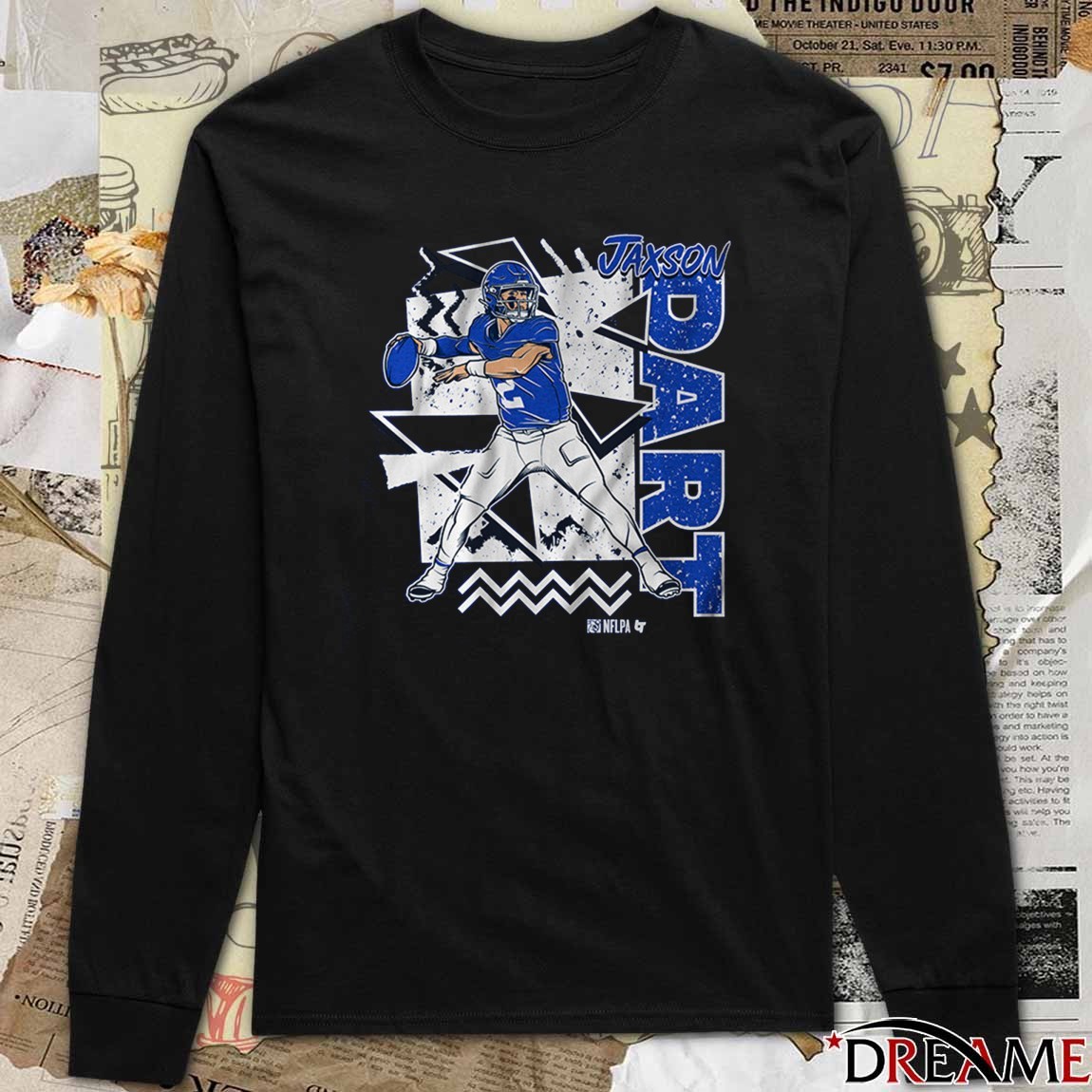 Official Jaxson Dart 90s Style New York Giants 2025 NFL draft t-shirt ...