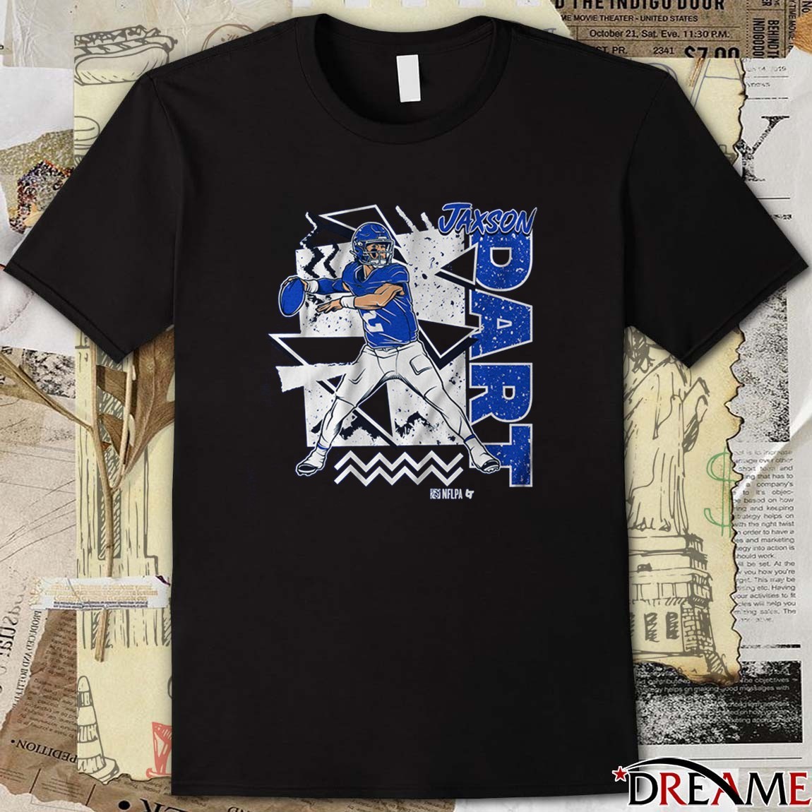 Official Jaxson Dart 90s Style New York Giants 2025 NFL draft t-shirt ...