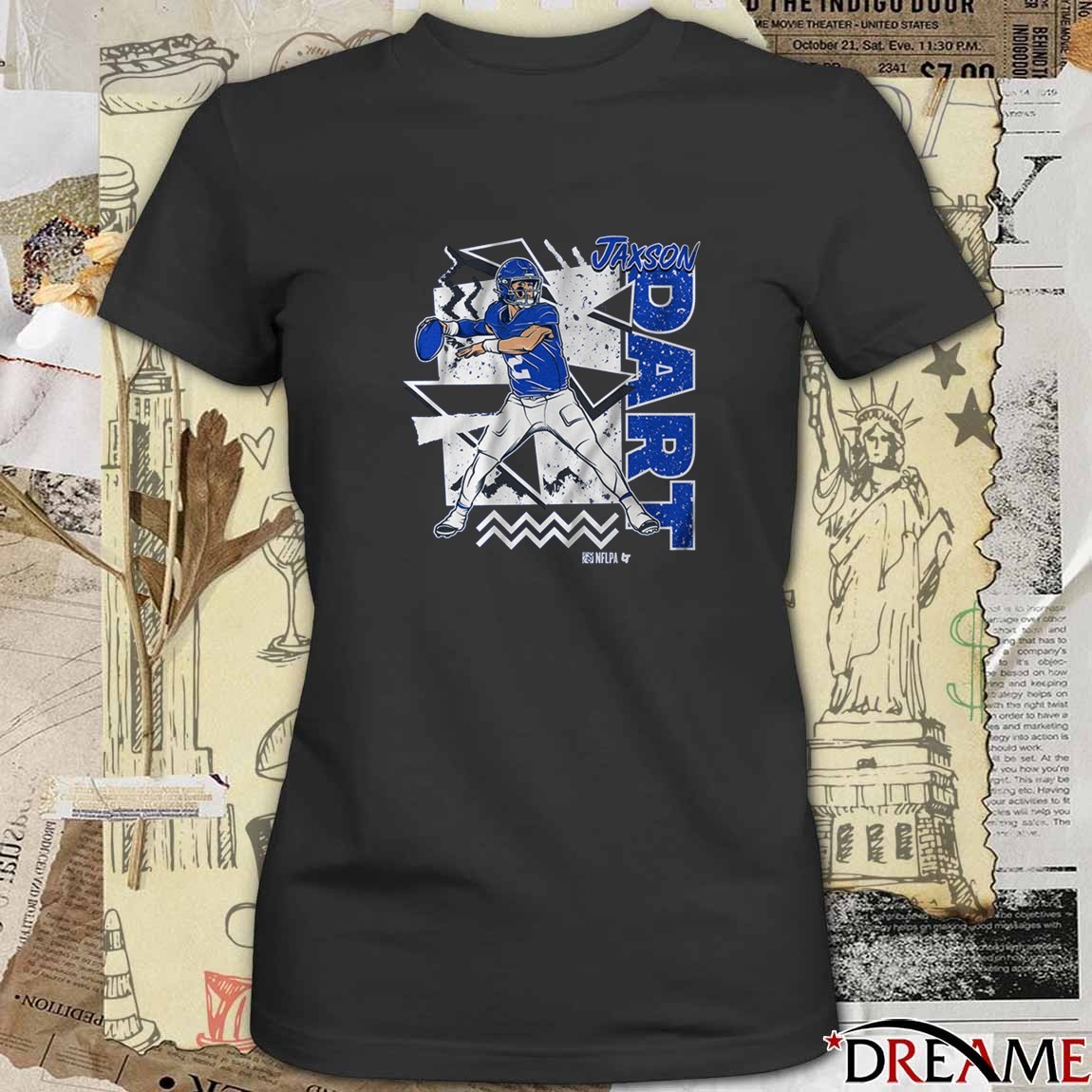Official Jaxson Dart 90s Style New York Giants 2025 NFL draft t-shirt ...