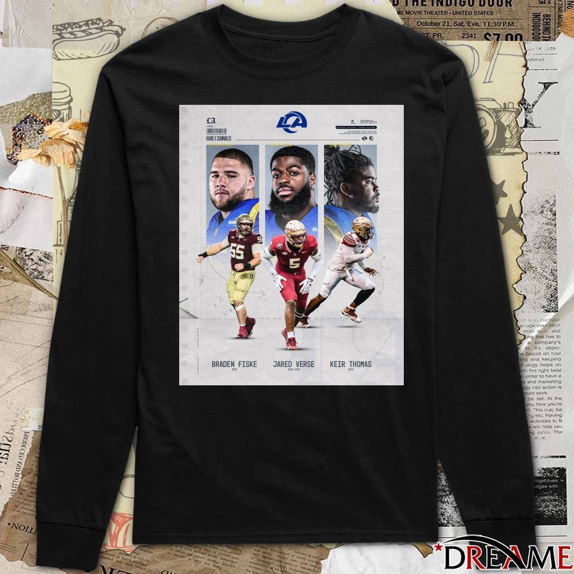 Official Los Angeles Rams Football x Seminoles Braden Fiske Jared Verse ...