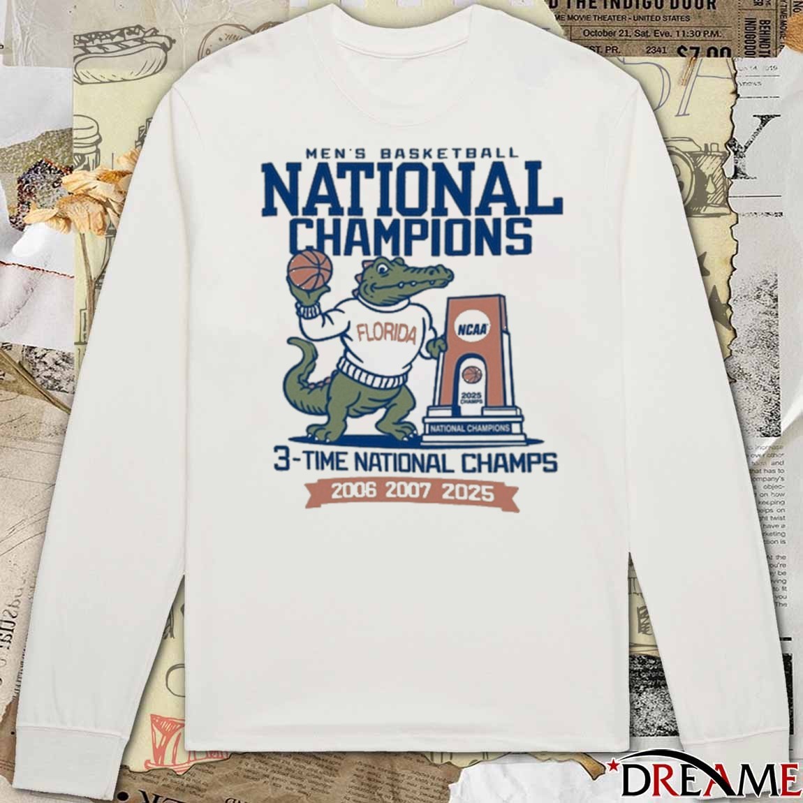 Official Oatmeal Florida Gators NCAA Men's Basketball Three-Time ...