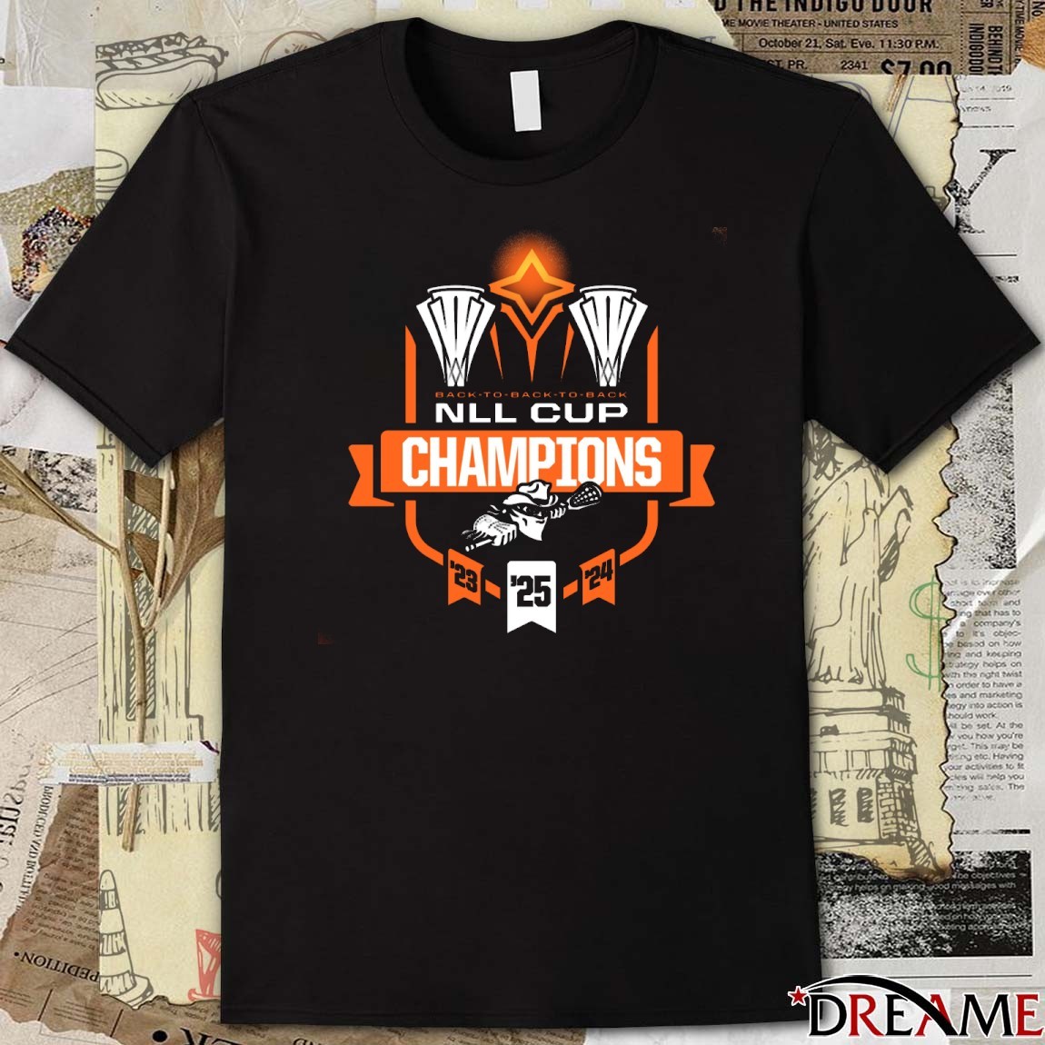 Official Buffalo Bandits Lacrosse NLL Cup Champions Back-To-Back-To-Back 2023 - 2025 t-shirt ...