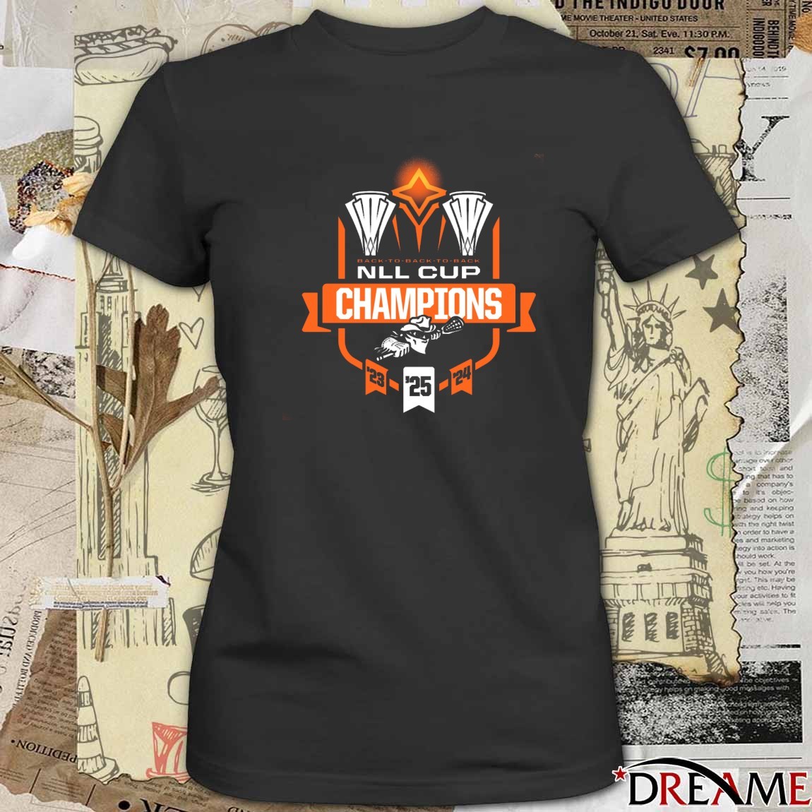 Official Buffalo Bandits Lacrosse NLL Cup Champions Back-To-Back-To-Back 2023 - 2025 t-shirt ...