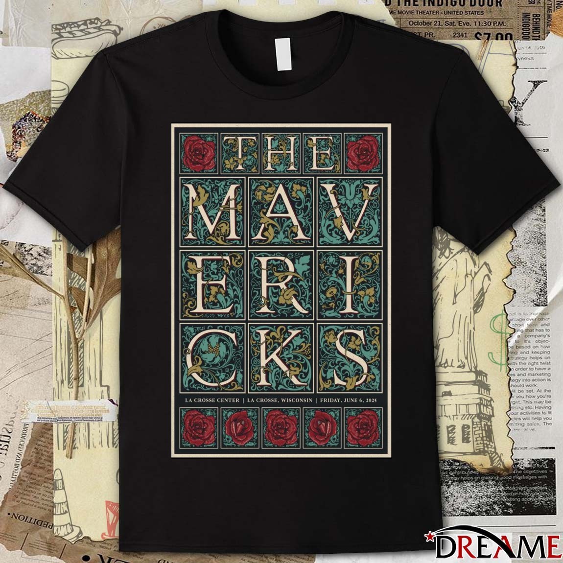 Official Poster The Mavericks 2025 Tour La Crosse Center La Crosse WI Friday June 6 t-shirt ...