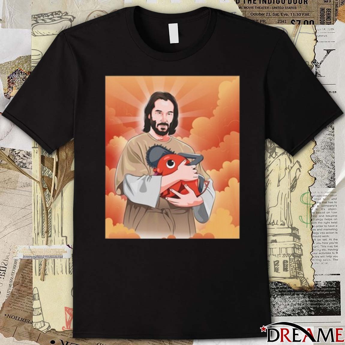 Official Ryan Colt Levy Wearing Keanu And Pochita Saint Wick Painting t ...