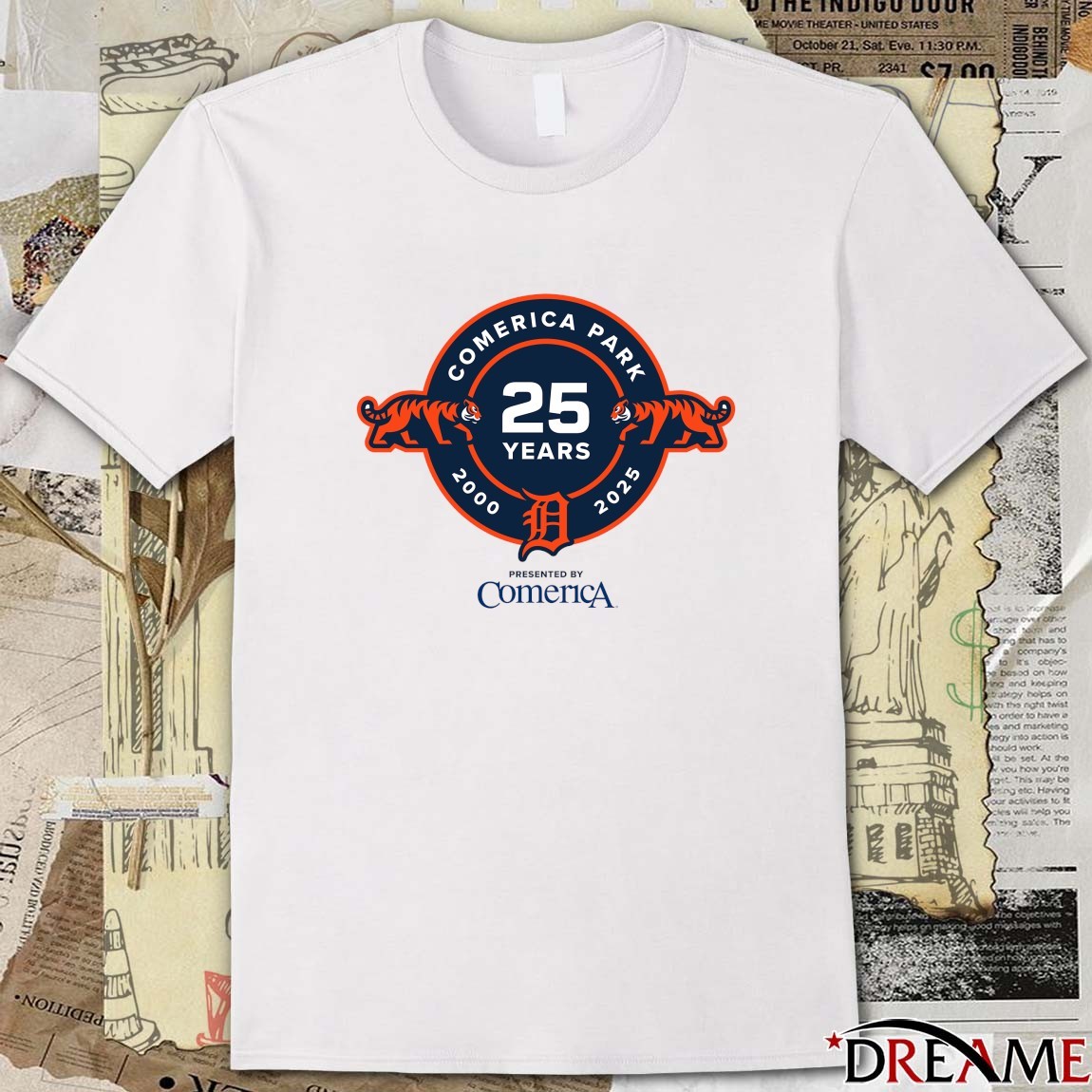 Official Detroit Tigers Comerica Park 25 Years Anniversary 2000-2025 ...