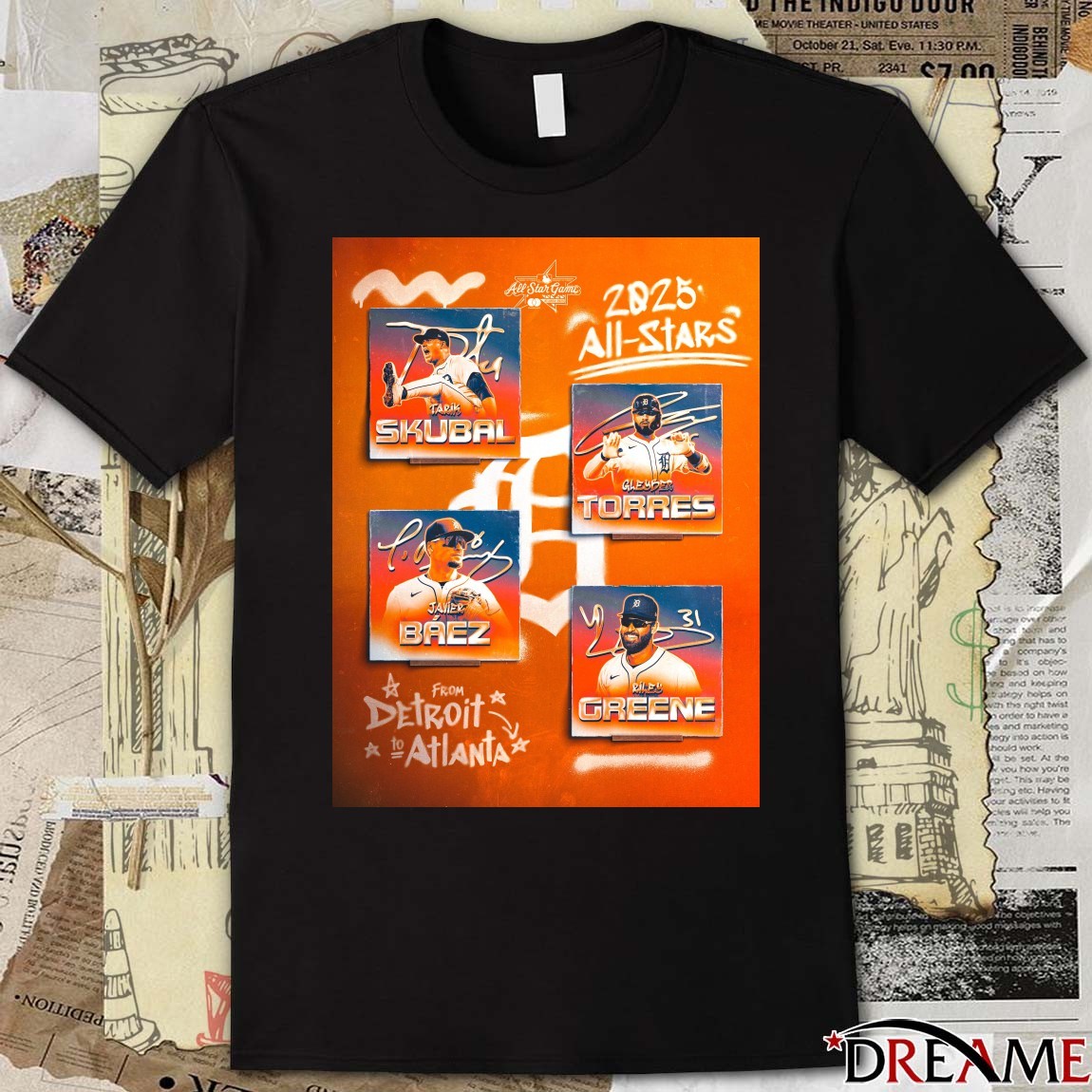 Official Detroit Tigers Skubal. Torres, Baez and Greene 2025 MLB All ...