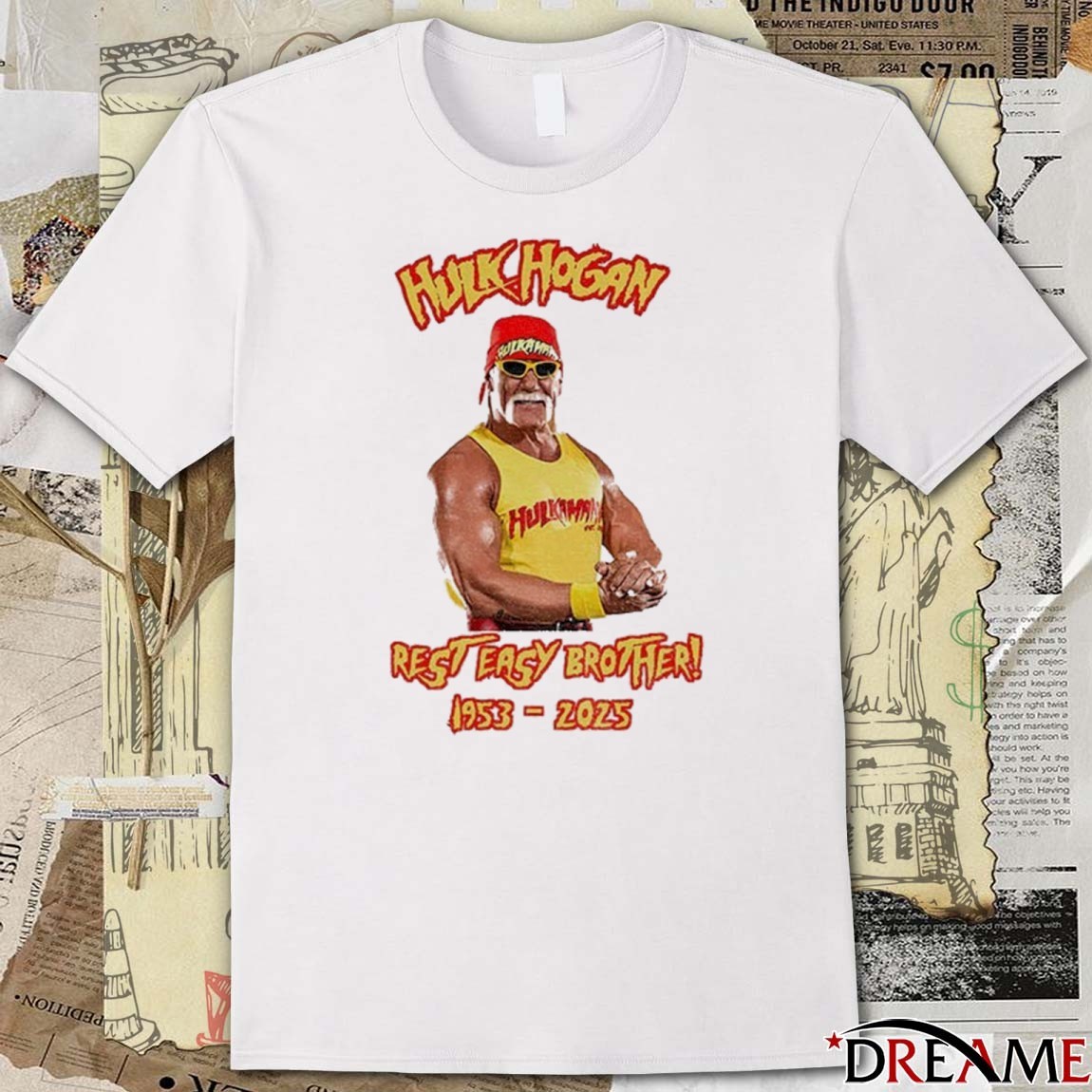 Official RIP Hulk Hogan Rest Easy Brother 1953 - 2025 Graphic t-shirt ...