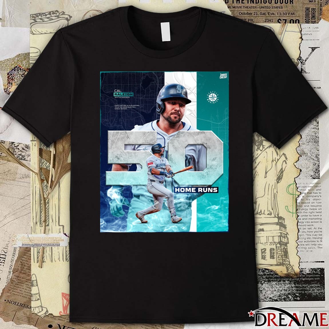 Official Cal Raleigh Seattle Mariners 50 Home Runs First Catcher In MLB ...