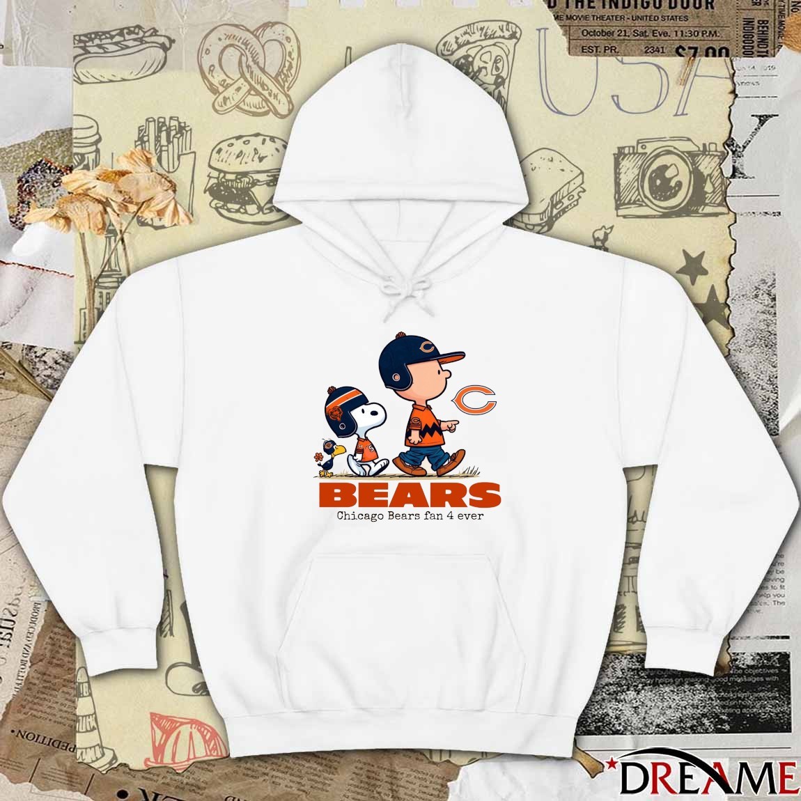 Official Peanuts Charlie Brown and Snoopy Chicago Bears Fan 4 Ever Fan ...