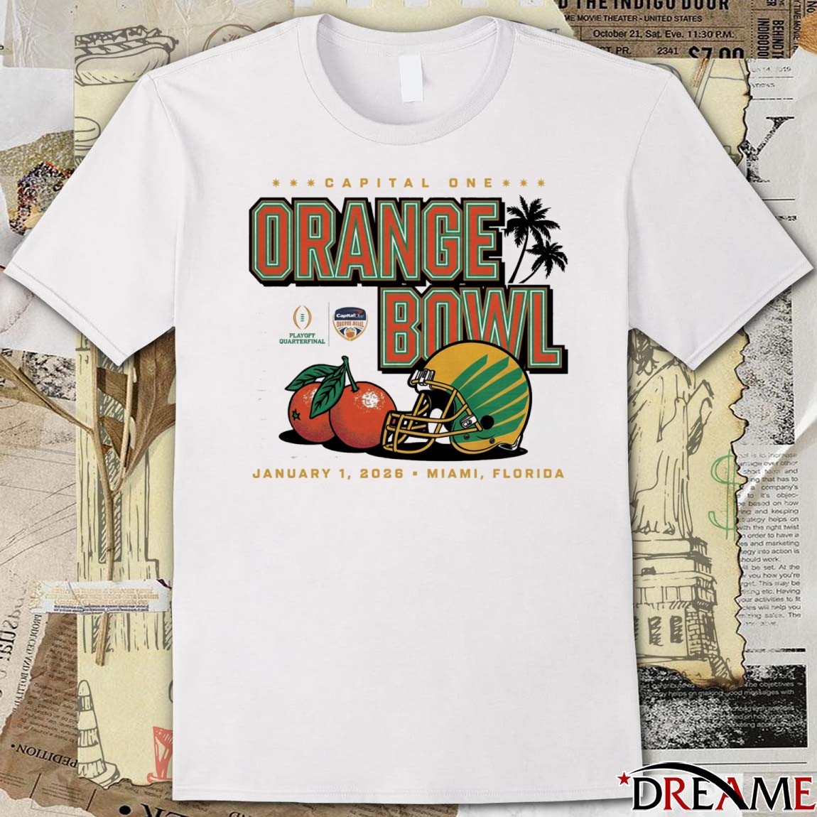 Official Oregon Ducks 2026 Capital One Orange Bowl January 1 Miami Florida Helmet t-shirt ...